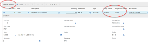 Maximo Inspection Forms extension for Procurement